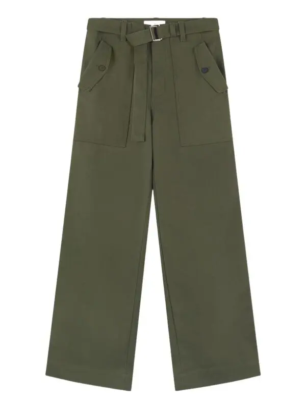 Maison Kitsuné Mid-waisted Straight-leg Trousers - Green