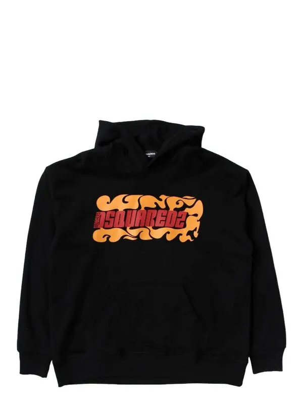 Dsquared2 Logo Print Hooded Sweater - Black
