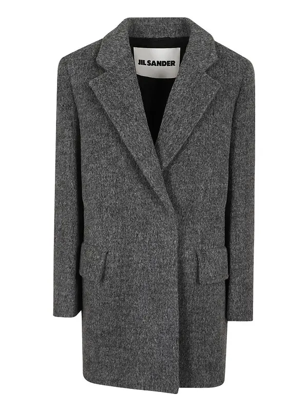 JIL SANDER Mélange Effect Felted Blazer - Black