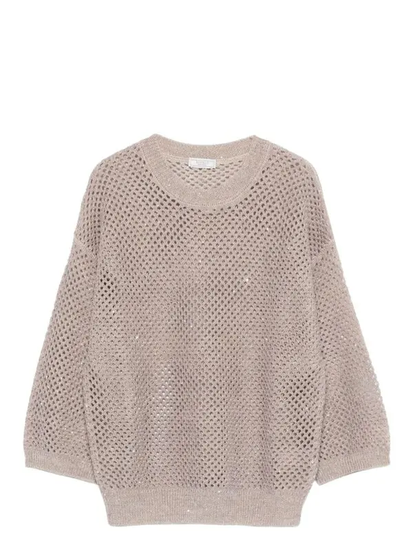 Peserico Open-knit Sweater - Nude