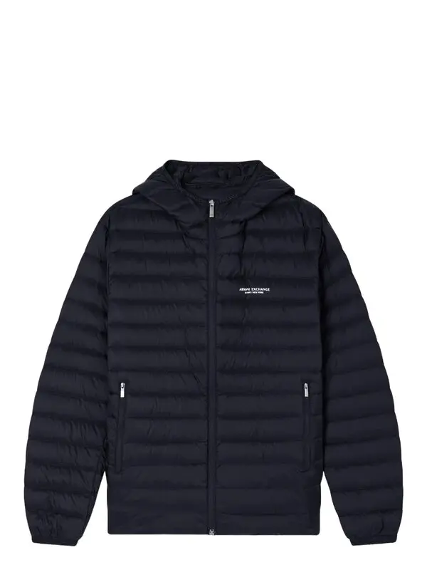Armani Exchange Quilted Down Jacket With Hood - Black