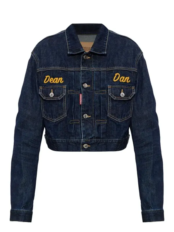 Dsquared2 Authentic Japanese Cropped Boxy Jean Jacket - Navy Blue