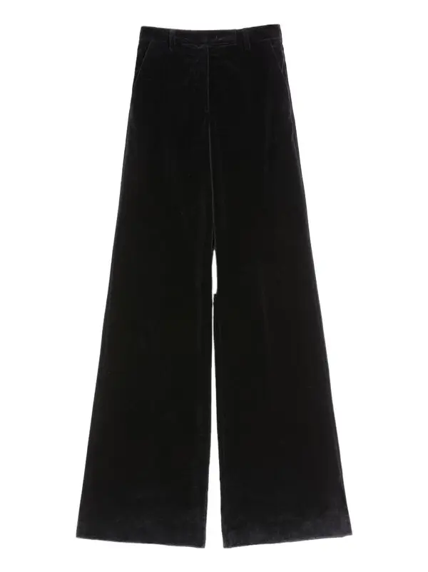 Valentino Garavani Wide Leg Velvet Trousers - Black