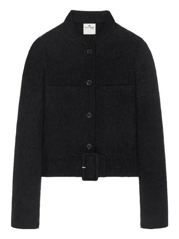 COURREGES Buckle-detail Tweed Jacket - Black