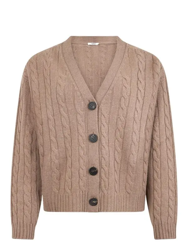 Peserico Cable-knit Buttoned Cardigan - Nude