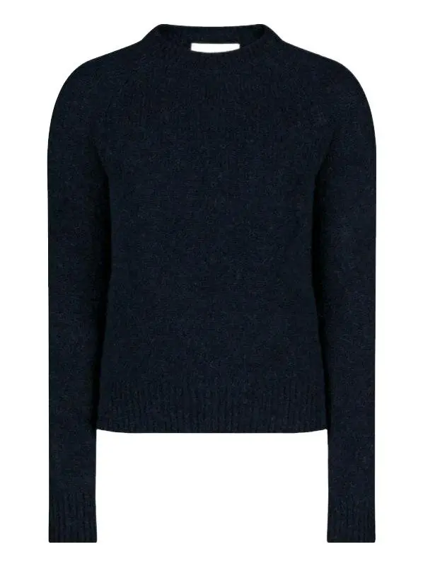Dries Van Noten Long-sleeved Knitted Sweater - Navy Blue