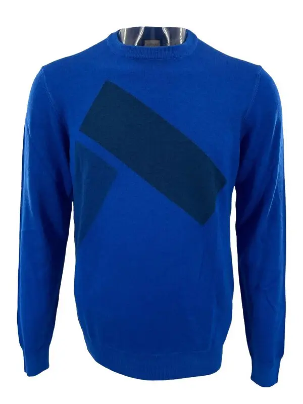 Emporio Armani Round Neck Long Sleeve Sweater - Blue