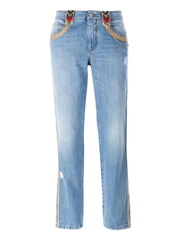 Ermanno Scervino Slim Fit Embellished Jeans - Blue