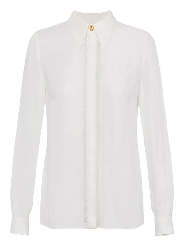 Elisabetta Franchi Logo Button Down Shirt - White