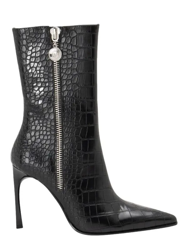 Versace Zip Stiletto Boots - Black
