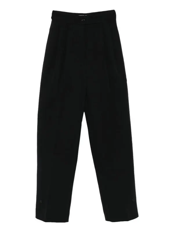 THE FRANKIE SHOP Doyer Pleated Wide-leg Trousers - Black