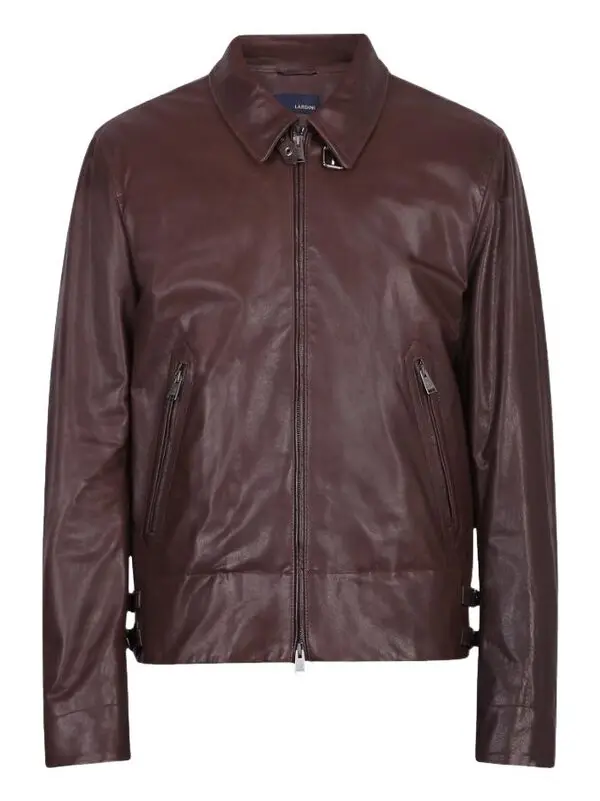 LARDINI Zip-up Jacket - Brown