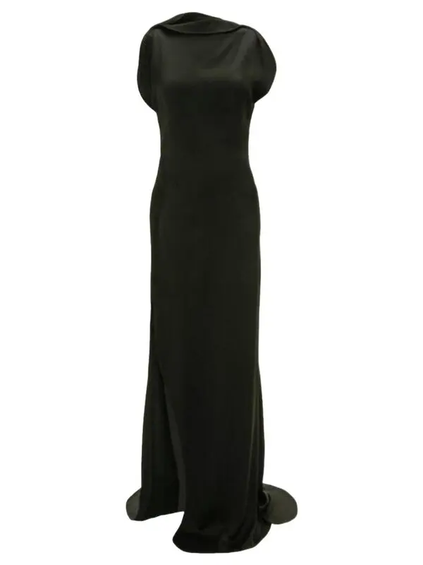 Victoria Beckham Sleeveless Asymmetrical Neckline Maxi Dress - Black
