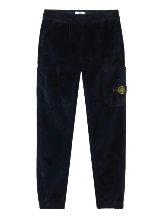 Stone Island Corduroy Trousers With Cargo Pockets - Navy Blue