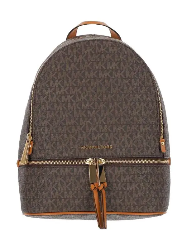 Michael Kors Rhea Monogram Medium Logo Backpack - Brown