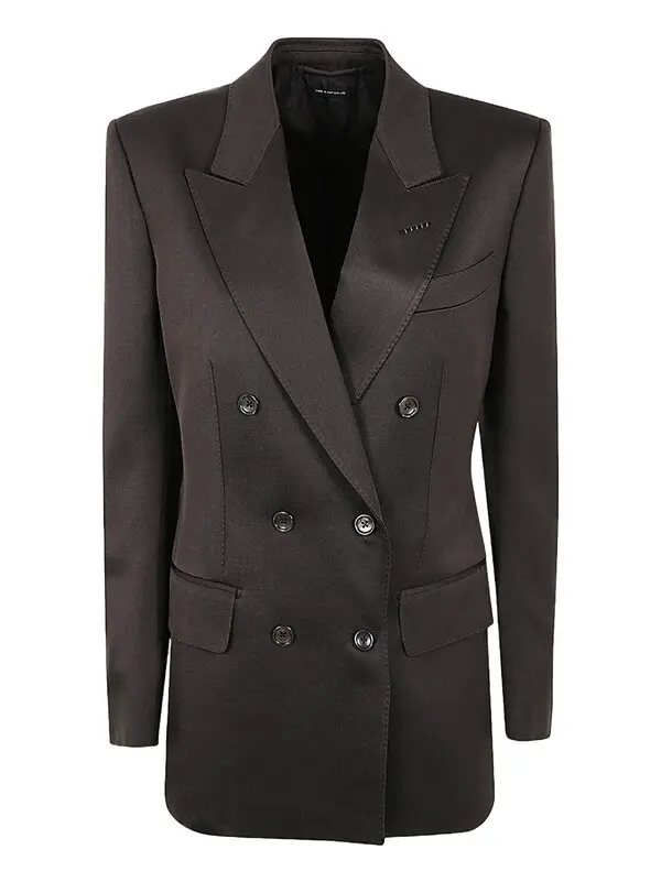TOM FORD Double Breasted Blazer - Black