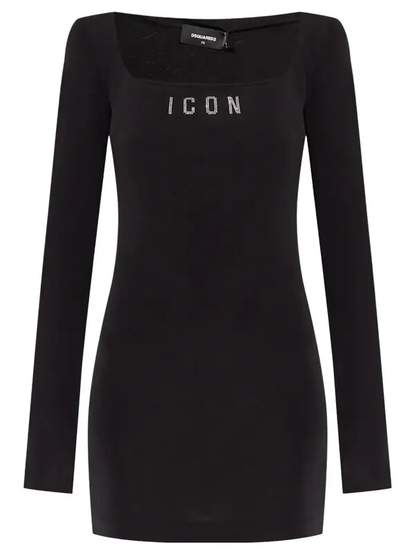 Dsquared2 Icon Logo Square Neck Mini Dress - Black