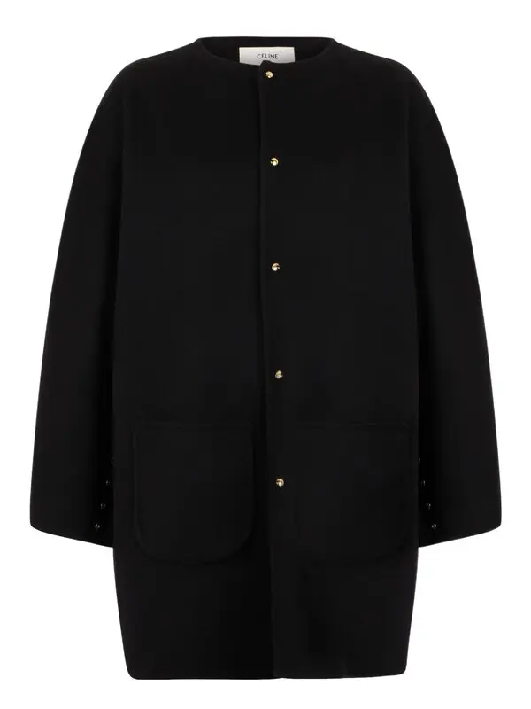 Celine Double Face Cashmere Coat - Black