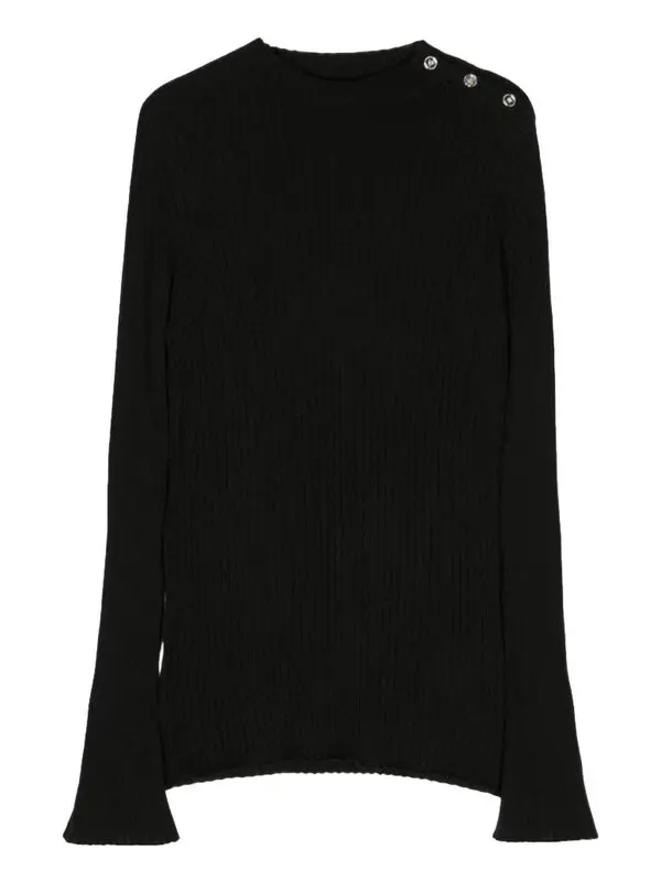 Versace Ribbed-knit Wool Jumper - Black