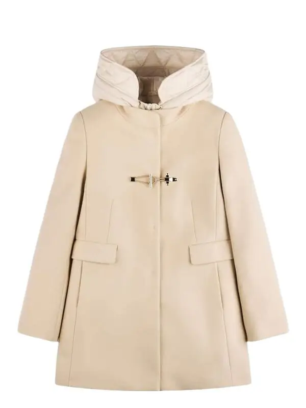 FAY Long Sleeved Hooded Coat - Nude