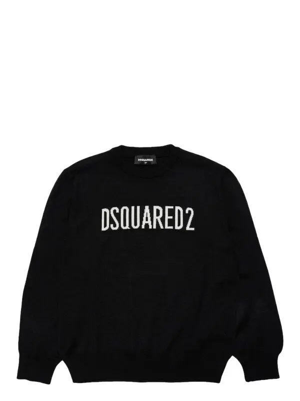 Dsquared2 Logo Print Crew Neck Jumper - Black