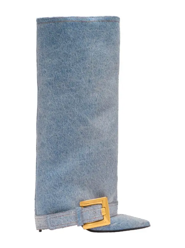 Balmain Anthem Denim Boots - Blue