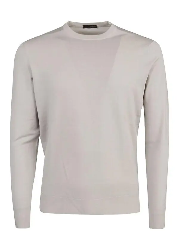 DRUMOHR Long-sleeved Crewneck Knitted Jumper - Gray