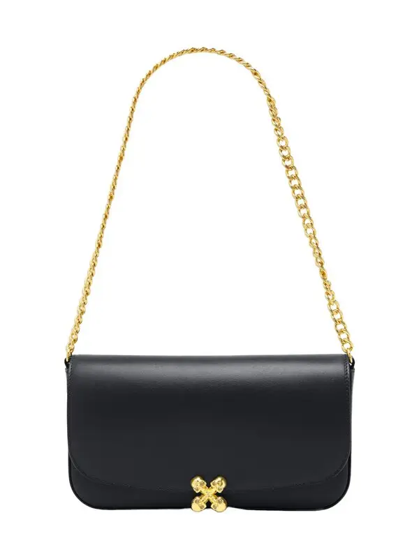 Alexander McQueen Skull Flower Chain Shoulder Bag - Black