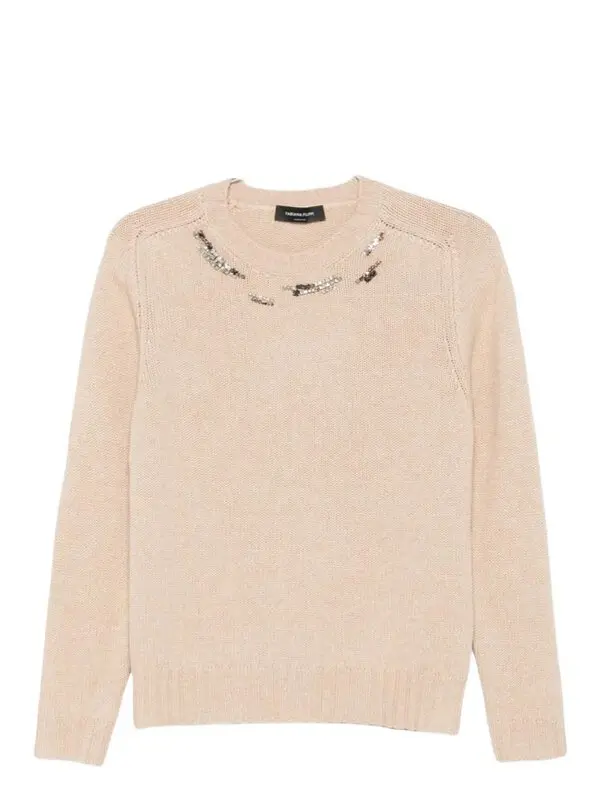 Fabiana Filippi Embellished Crewneck Jumper - Nude