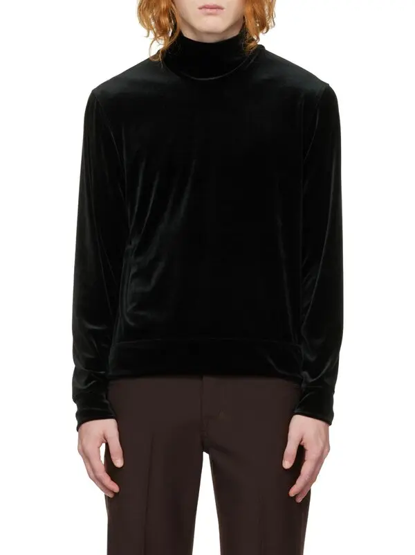 TOM FORD Small High-necked Velvet Sweater - Black