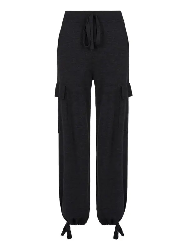 P.a.r.o.s.h Drawstring Wool-blend Cargo Trousers - Black
