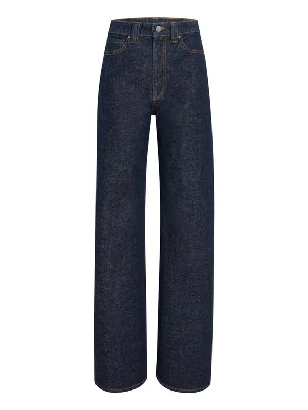 Khaite Dane High Waisted Wide-leg Jeans - Black