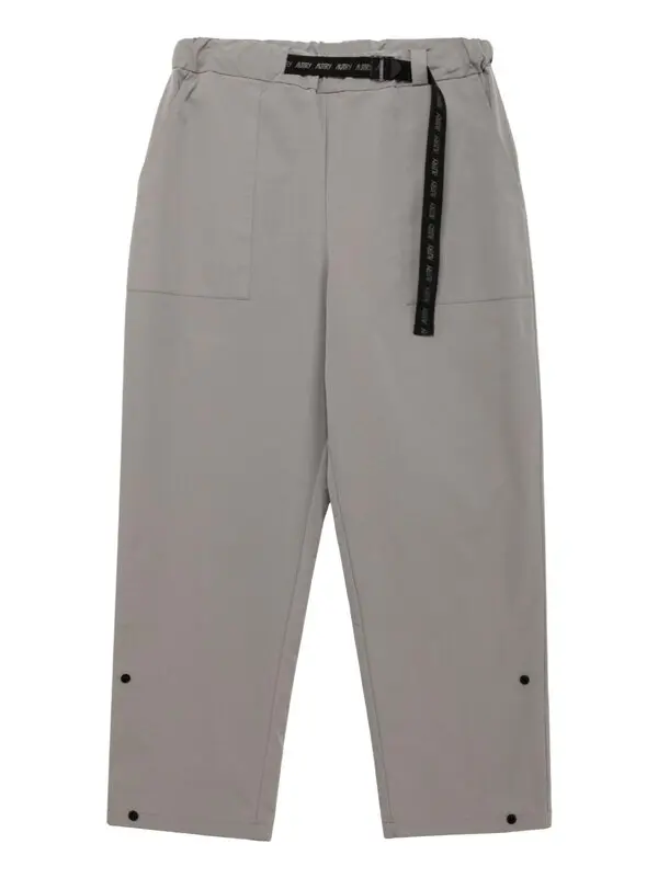 AUTRY Elastic Waist Logo Waistband Hiking Pants With Snap Hem - Grey