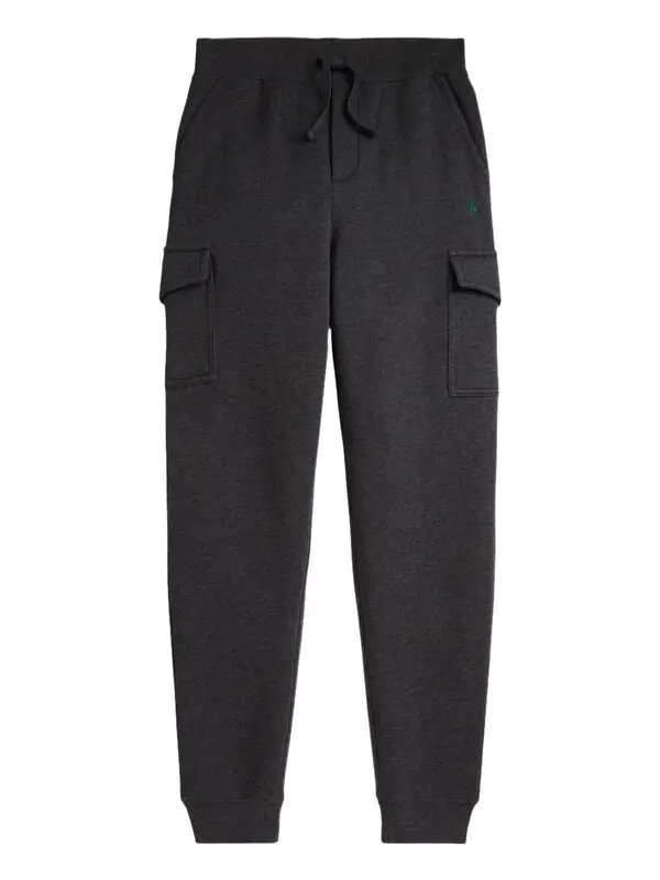 Polo Ralph Lauren Fleece Cargo Trousers With Polo Pony Graphic - Black