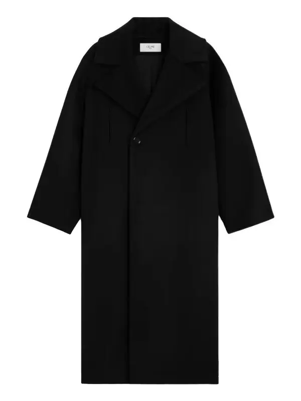 Celine Wool Cloth Coat - Black