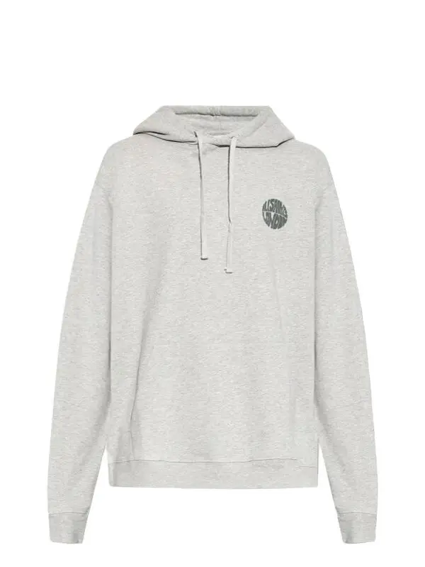 ALLSAINTS Logo Waved Drawstring Hoodie - White