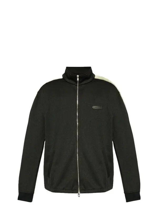 LANVIN Logo Patch High-neck Zipped Sweatshirt - Black