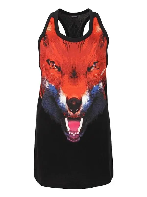 MARCELO BURLON COUNTY OF MILAN Graphic Vest Dress - Black