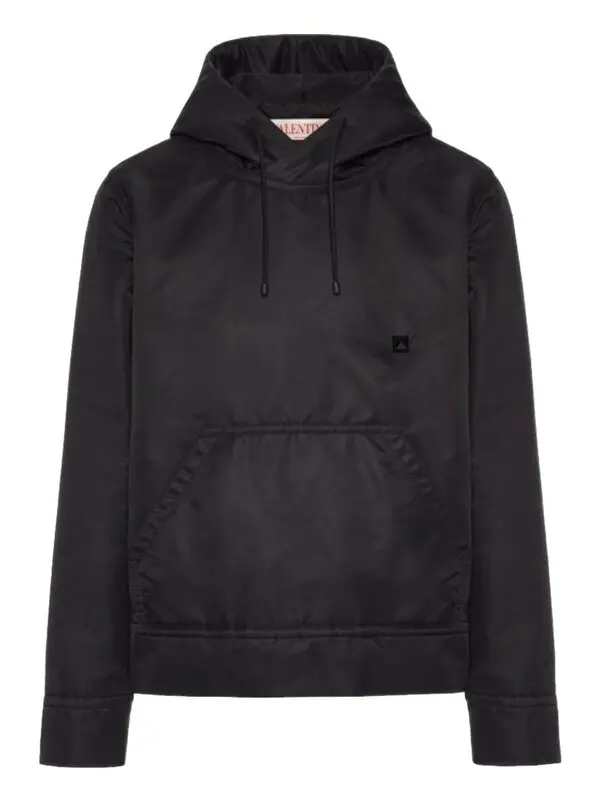 Valentino Garavani Stud-detailed Drawstring Hoodie - Black
