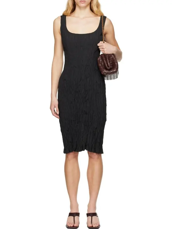 Bottega Veneta Pleated Mid-length Dress - Black