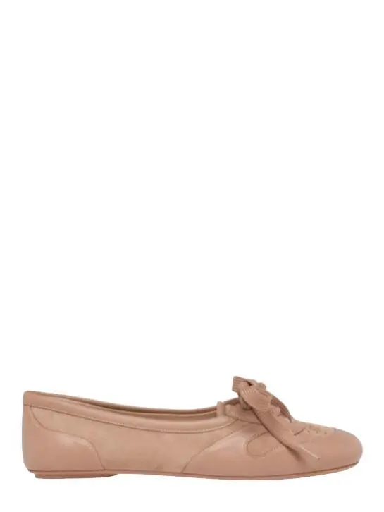 GIANVITO ROSSI Lace-up Ballet Flats - Nude