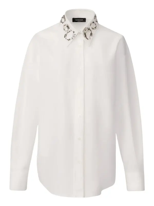 Fabiana Filippi Embellished Collar Shirt - White