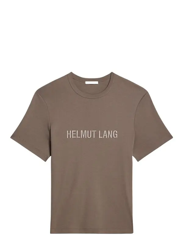 Helmut Lang Logo Embroidered Crewneck T-shirt - Olive