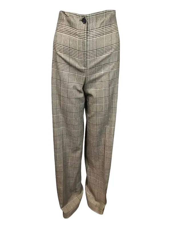 D.exterior Plaid Pattern Casual Pants - Multicolor