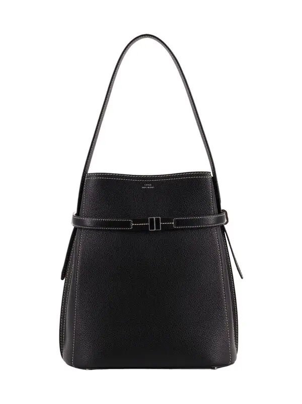 TOTEME Logo Printed Bucket Bag - Black