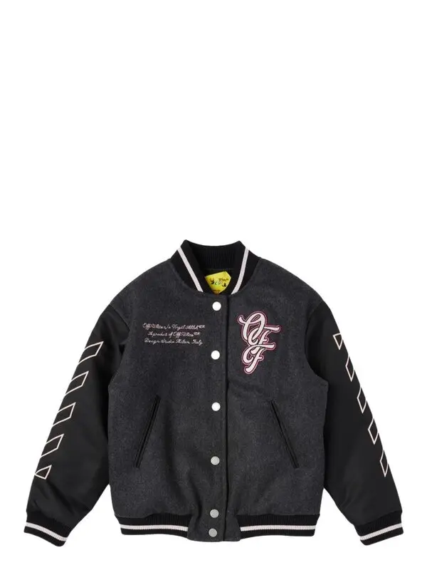 Off-White Embroidered Varsity Jacket - Black