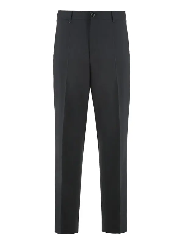 Hugo Boss Pleated Tapered Trousers - Black
