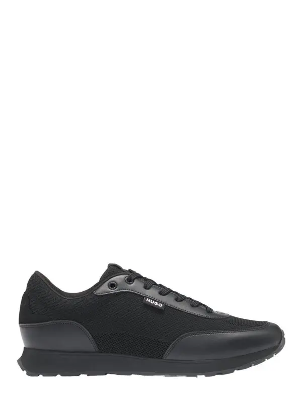 Hugo Boss Mesh Panelled Lace-up Sneakers - Black