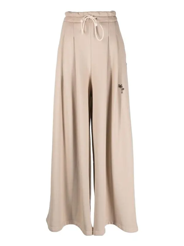 Palm Angels Embroidered Logo Wide-leg Track Pants - Nude