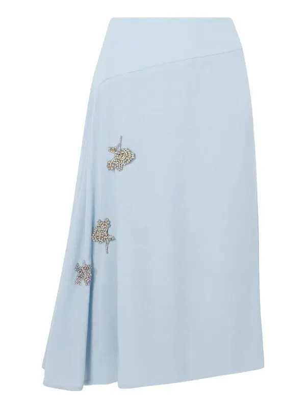 Erdem Embellished Draped Skirt - Blue